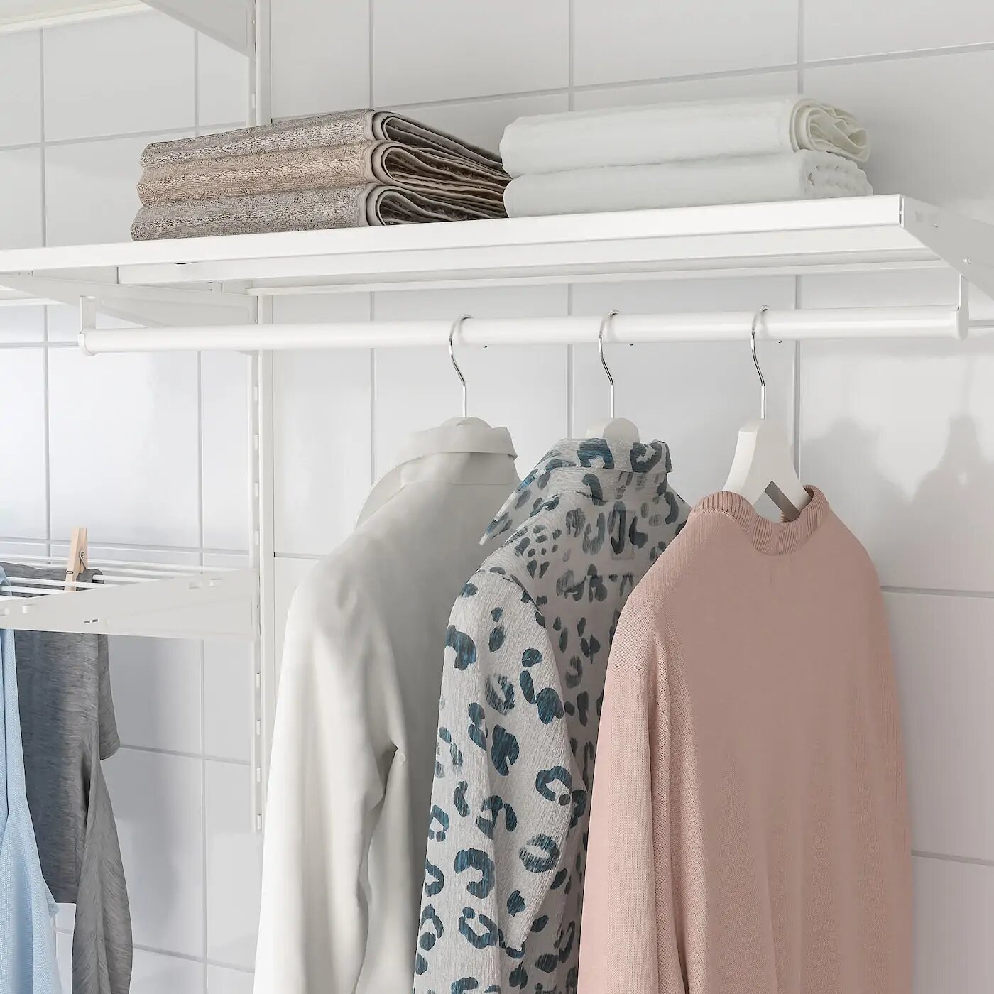 Полка 60x40 см металлическая, белого цвета IKEA BOAXEL боаксель