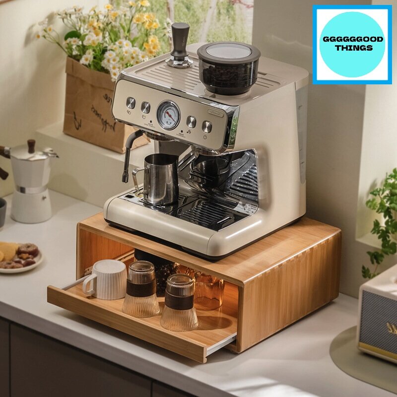 Выдвижной стол подставка для кофемашины, кухонный выдвижной ящик для хранения посуды, 35х45х17 см.