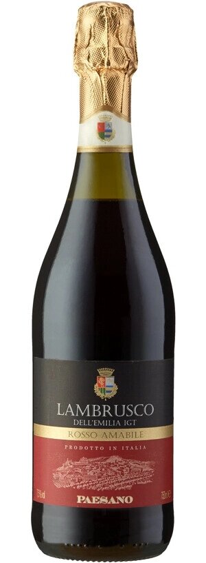 Игристое вино "Paesano" Lambrusco Rosso Amabile, Emilia IGT