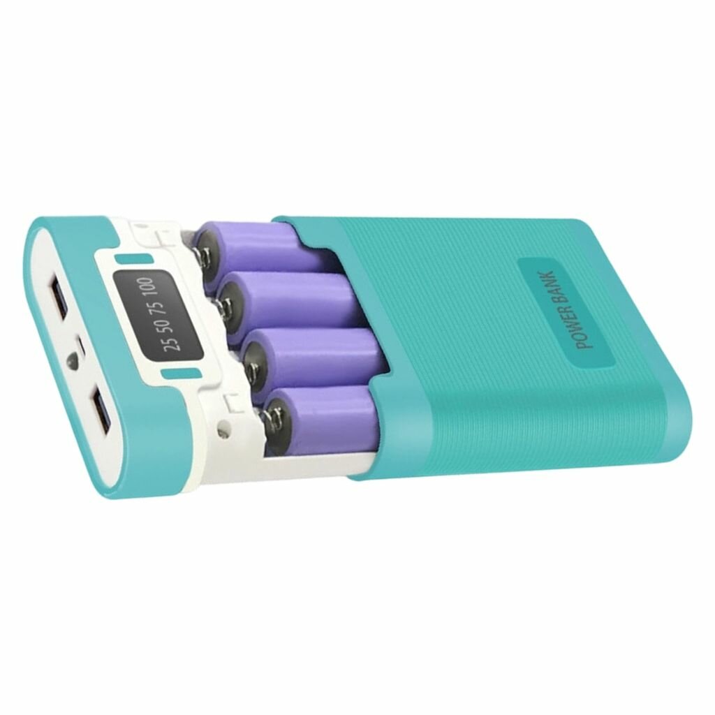 Комплект чехлов для зарядки мобильных устройств большой емкости без сварки 4x18650-синий