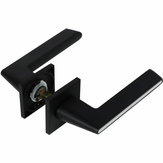 Adden Bau Ручка дверная межкомнатная на квадратном основании RIVER S-530 BLACK (цвет чёрный матовый)