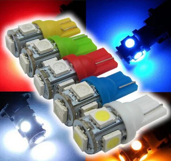Светодиодные лампы T10 12В 5SMD Белый 5шт