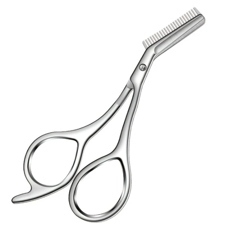 Ножницы для бровей с расческой, нержавеющая сталь, eyebrow scissors