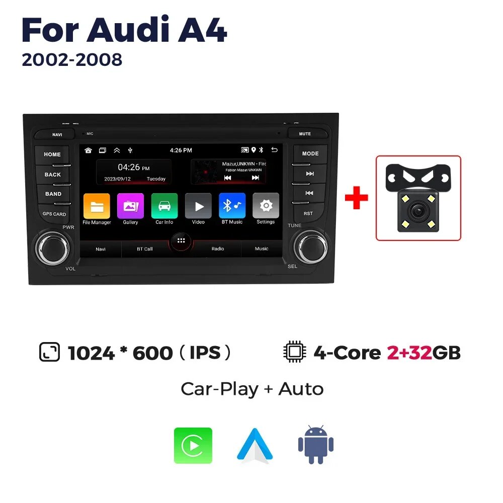 MEKEDE Android 7-дюймовый IPS-экран для Audi A4 B9 B8 B7 B6 S4 RS4 SEAT Exeo Autoradio Carplay GPS Автомобильный мультимедийный головное устройство 2din MN-A4-H2-A