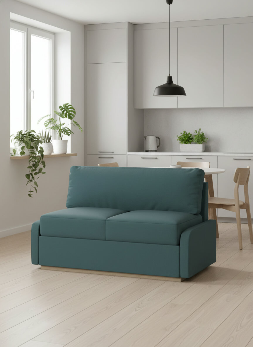 Диван раскладной двухместный 4Home Малье, 129х67х74 см, механизм французская раскладушка, маленький, диван на кухню