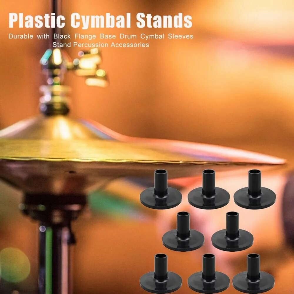 Втулки для барабанов с тарелками, черные пластиковые 8 шт