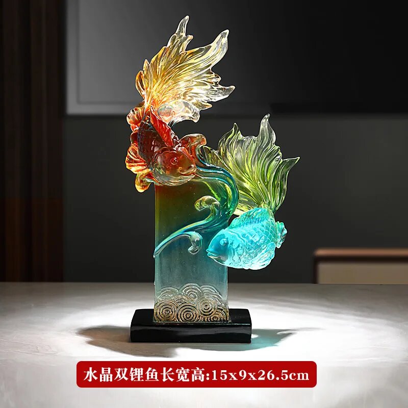 Статуя счастливого карпа из смолы A1