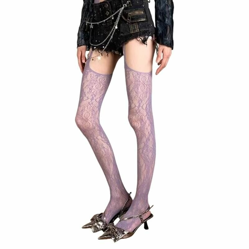 Чулки с подвязками, Фиолетовый