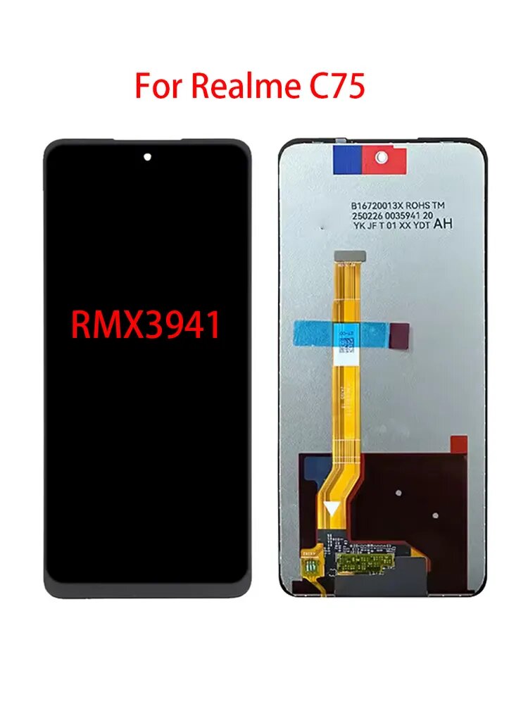 Дисплей на Realme C75 RMX3941 в сборе с тачскрином Черны
