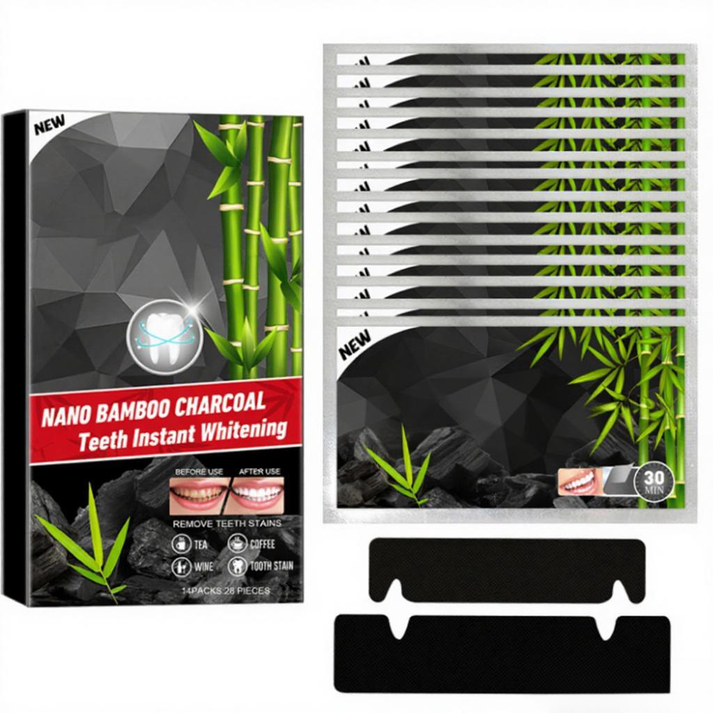 14 упаковок/коробка 5D Зубные пвдение отбеливающие стрипы Зубная паста отбеливающий очищающий гель стрипы Инструменты для отбеливания зубов Черный 114*64мм 50г 118*68*15мм