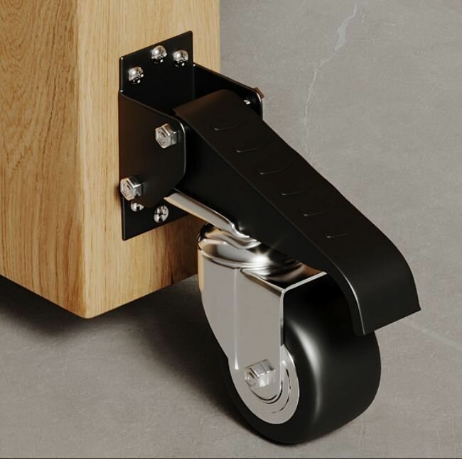 Колеса для мебели 4 шт. DOZAWA. test600Lbs. Колеса снижения для верстака, черное.