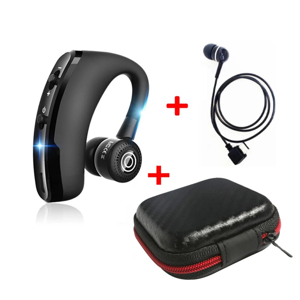 Bluetooth-гарнитура V9S с наушниками и чехлом