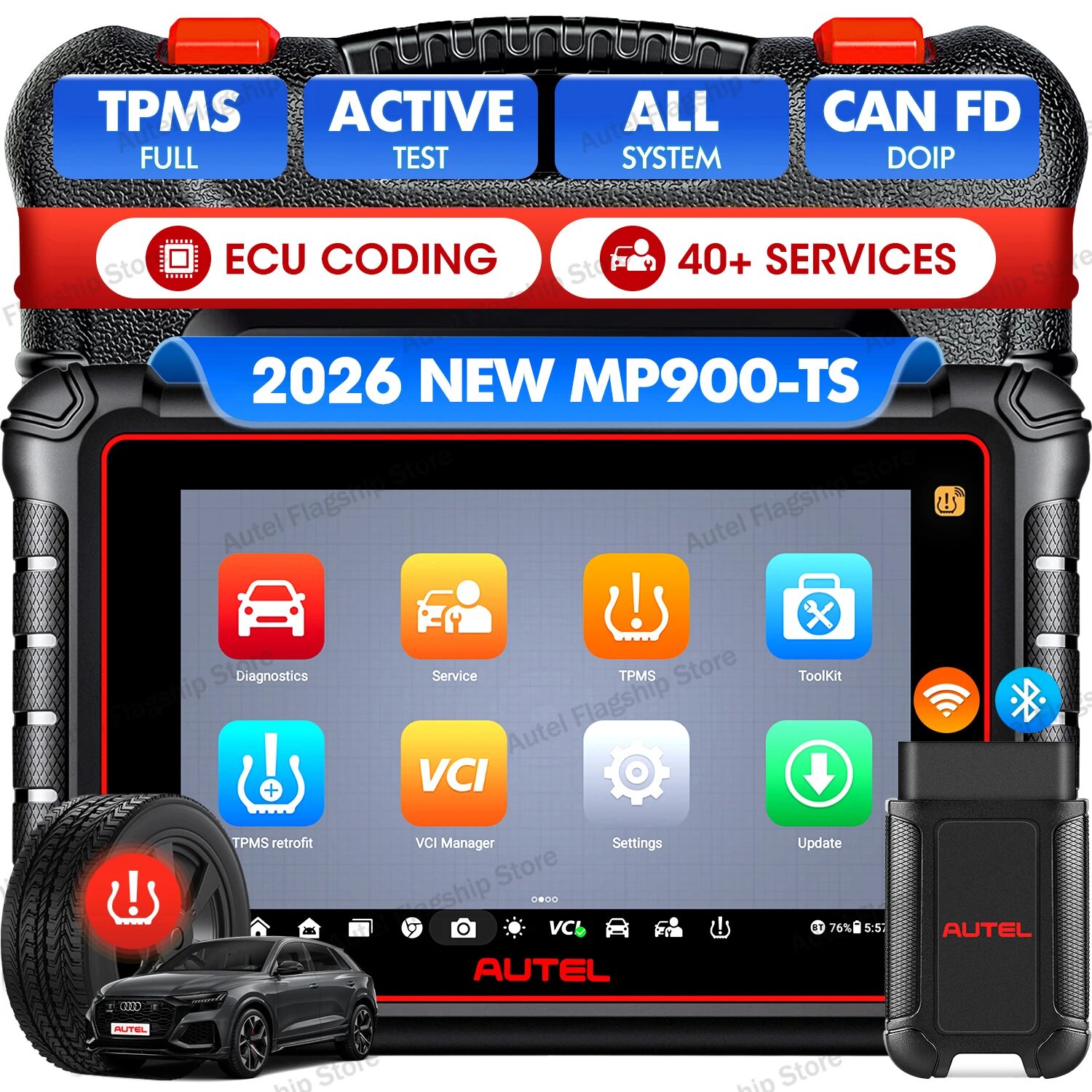 Autel MaxiPRO MP900TS Автоматические диагностические инструменты TPMS MP900-TS Автомобильный сканер OBD2 CAN-FD иDOIP Обновление кодирования ЭБУ MS906TS