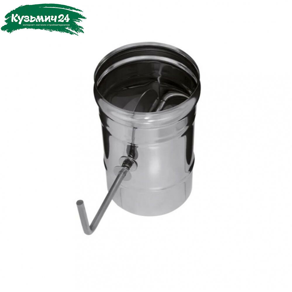 Шибер поворотный для дымохода Феникс d 200 мм, сталь 0.5 мм, для дровяных печей, 1 шт