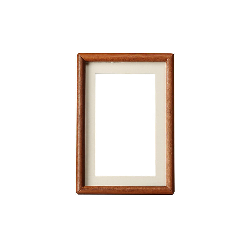 Фоторамка из массива дерева с соединением вставной и шиповой, сандаловое дерево, тик, закругленные углы, черный орех,