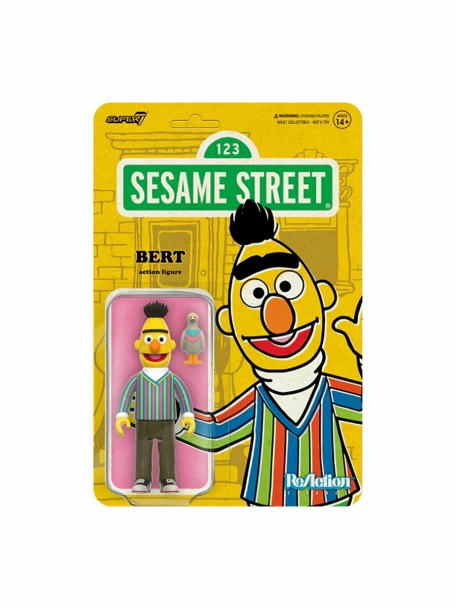 Фигурки Super7 Sesame Street ReAction Wave 1 Series Action Figure Bert(3.75inches)
