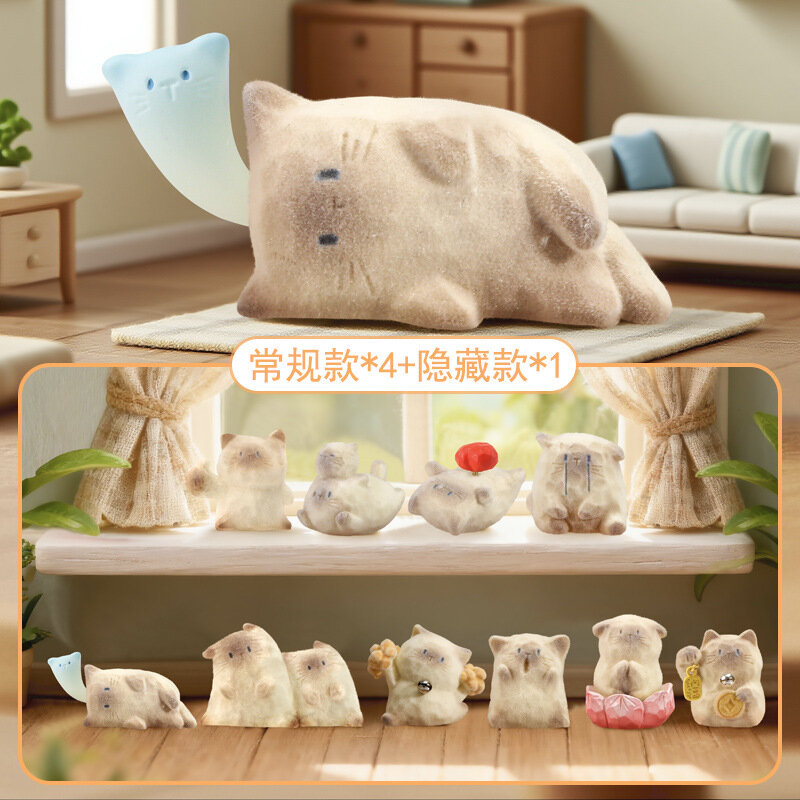 Креативная милая фигурка кошки PAI, эмоциональная слепая коробка, интернет-знаменитость, стильная декорация для офисного стола, мультяшная кукла