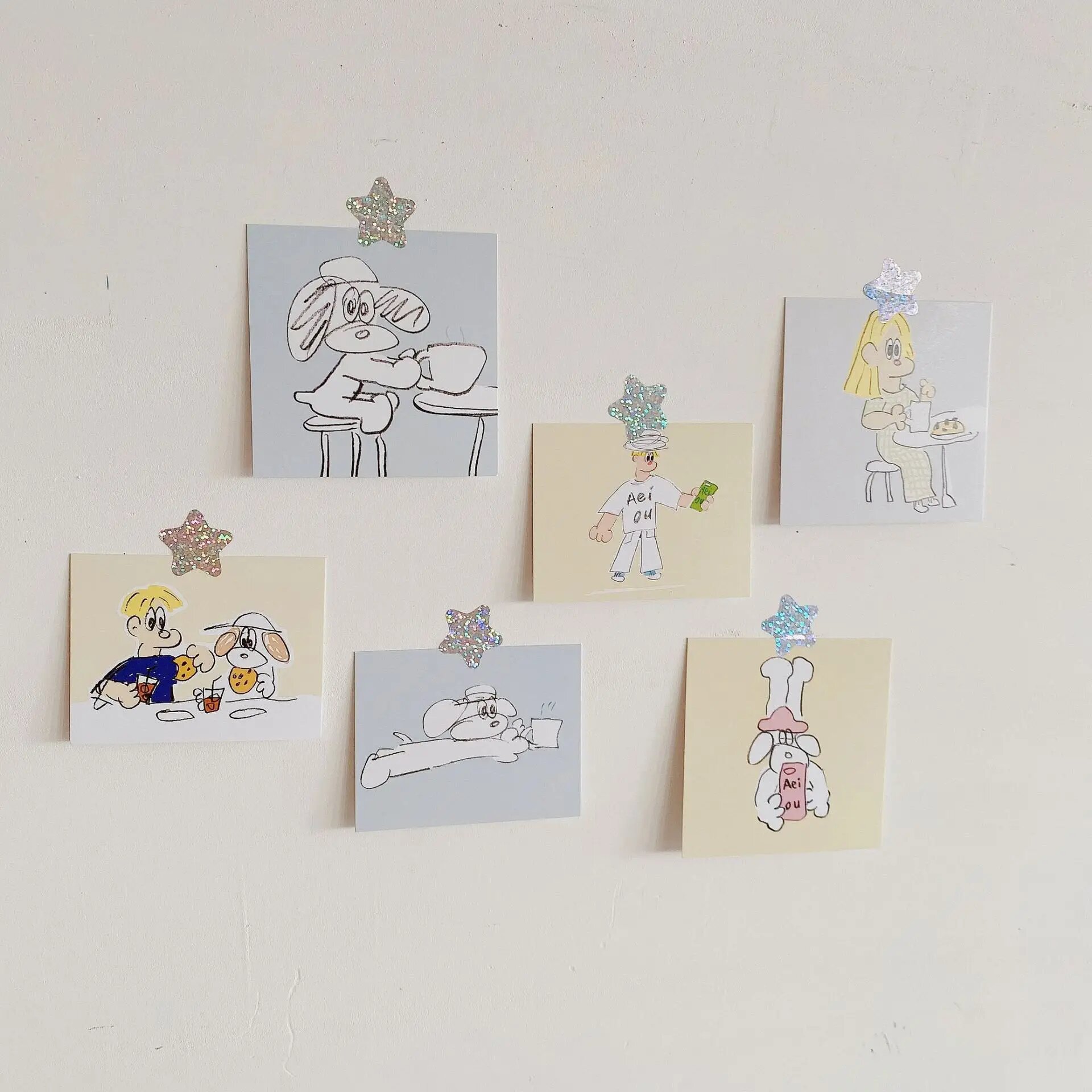 Декоративные открытки MMZBHA с собачками 6 шт