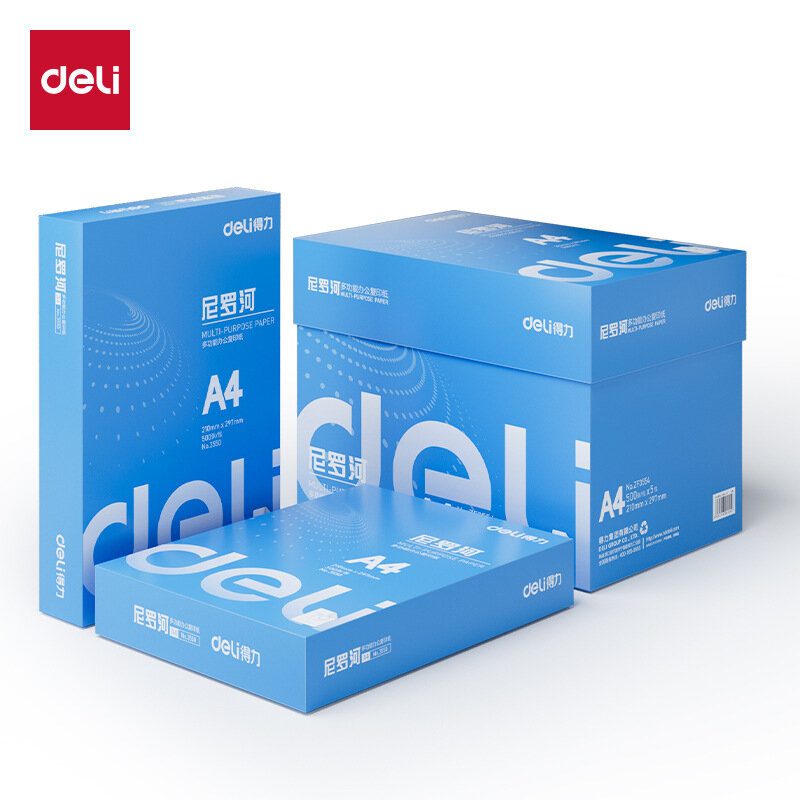 Бумага для копирования Deli ZF3554 Nile 70 г, офисная бумага A4, двусторонняя белая бумага, черновая бумага, 5 пачек/коробка