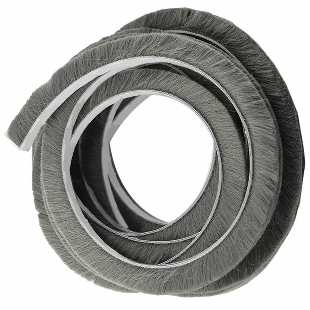 Серая самоклеящаяся дверная и оконная уплотнительная лента из клея и волокна, 10 м, для дверей