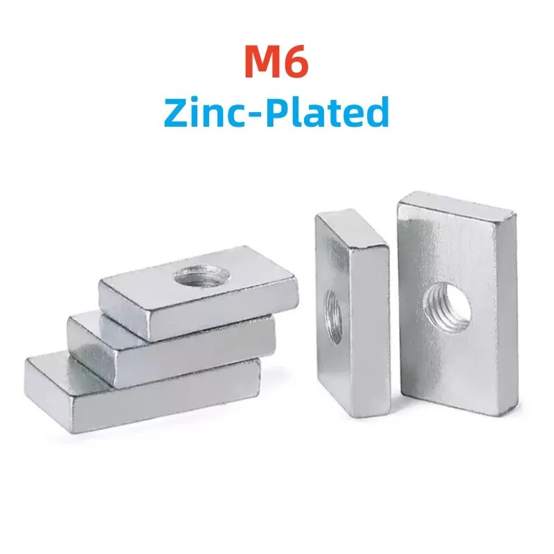 Прямоугольные гайки M6 из углеродистой стали M6x15x20x5(2pcs)