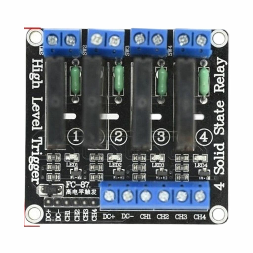 Модуль твердотельных реле 1/2/4 канала 2А, 12V - 4 пути