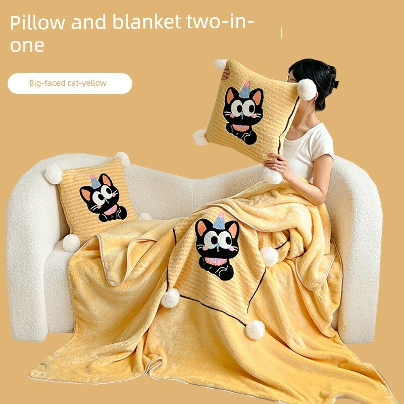 Фланелевое одеяло для подушки и пледа, подходит для офисных снастек, использования в помещении с кондиционером, в