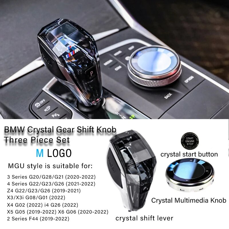 Набор хрустальных ручек переключения передач для BMW 7/5series 6GT/X3i/X4/X5/X6 G30 G31 G32 G38 G08 G01 G02 G12 F15 F16 E70 E71