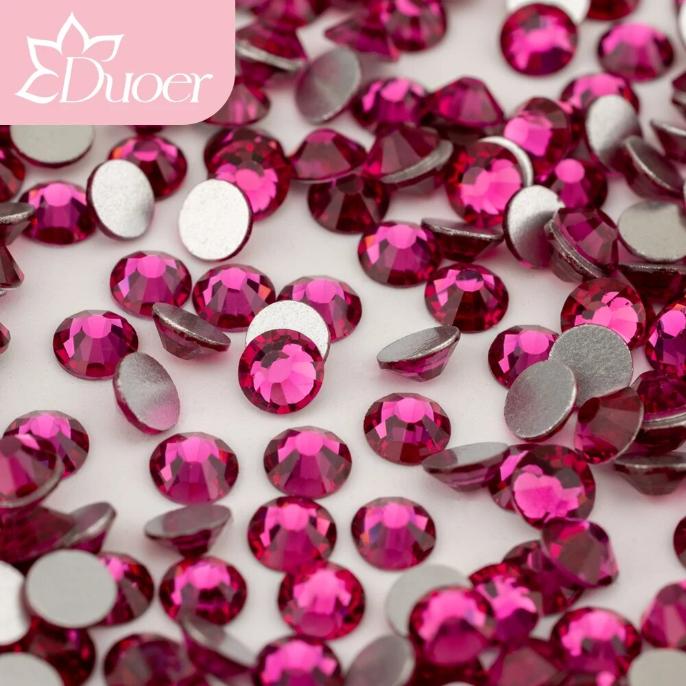 Стразы стеклянные DUOER розовые Fuchsia SS4-SS30
