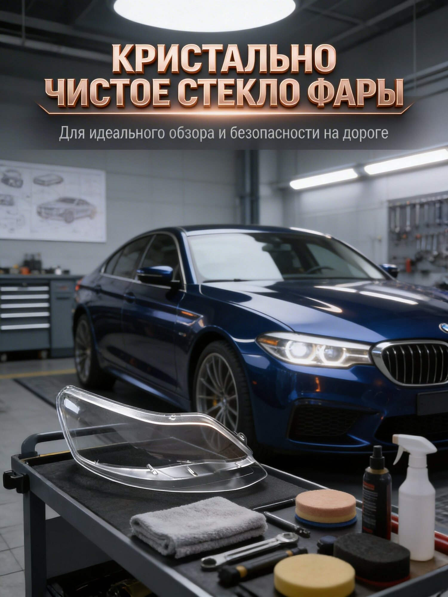 Стекло фары для Форд Фокус 3 Дорестайлинг, прочное и устойчивое к царапинам с простой установкой, практичная альтернатива полной замене