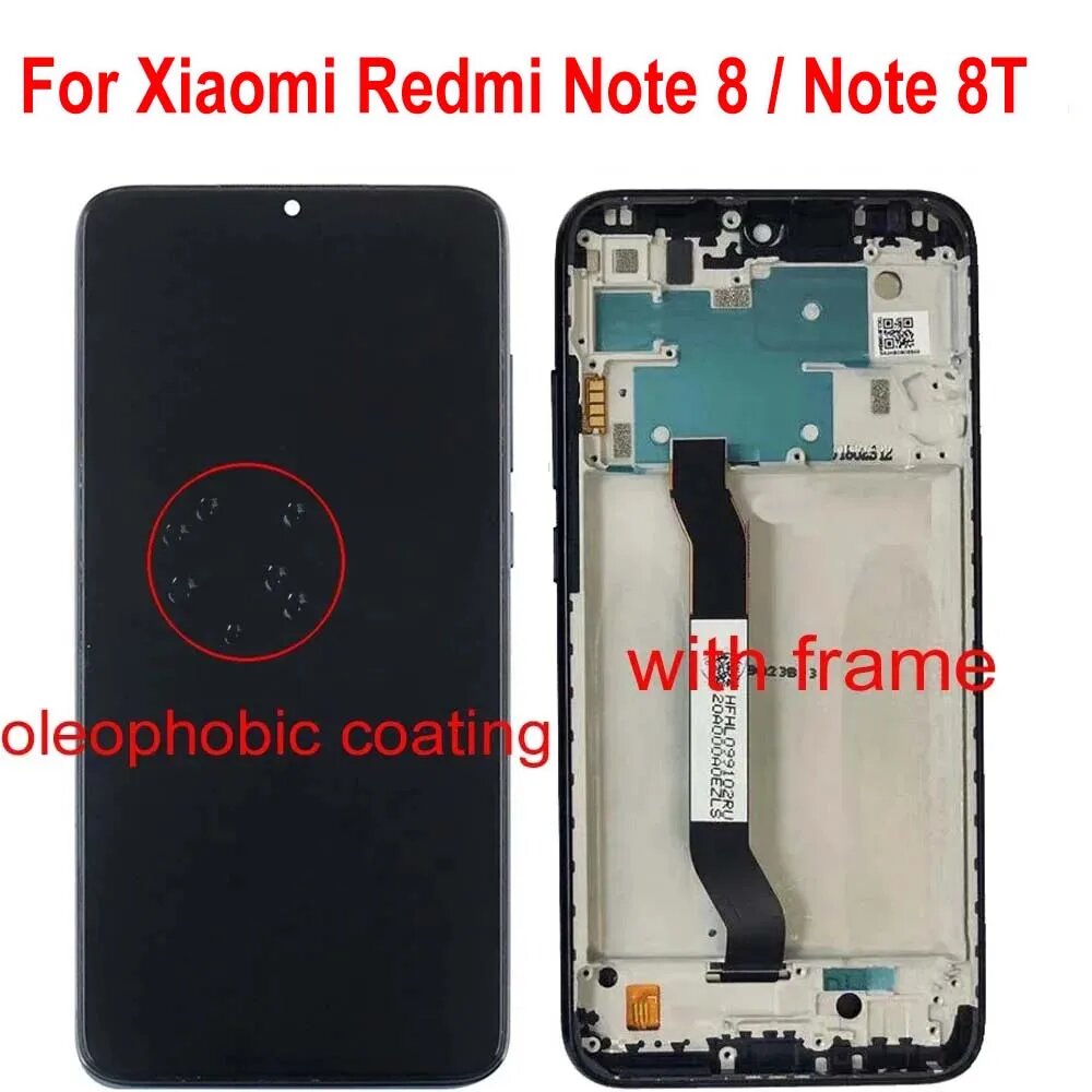 Дисплей Xiaomi Redmi Note 8/Note8T в сборе, черный