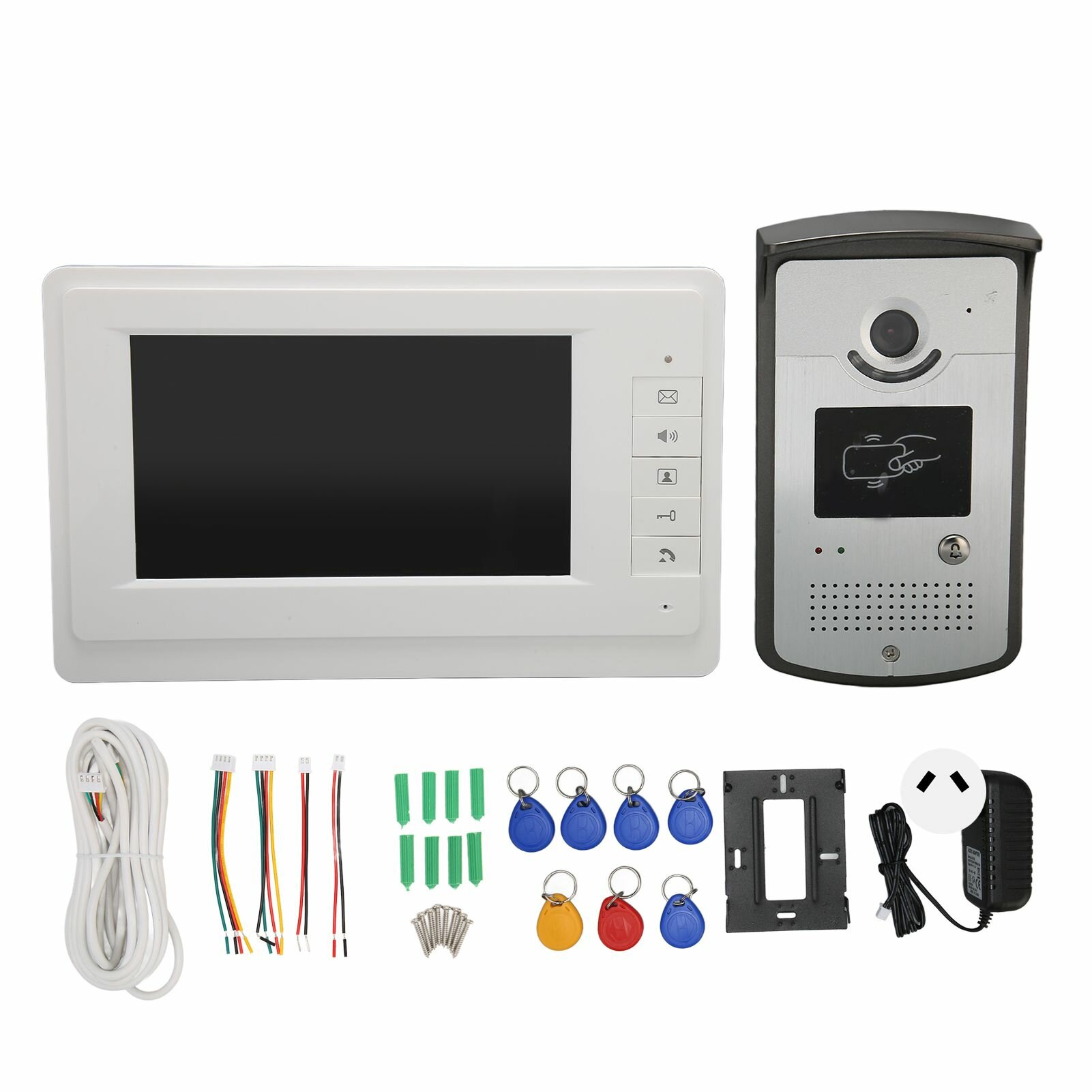 Контроль доступа: 7 TFT LCD, ИКночное видение, 900TVL, 100240V, AU вилка