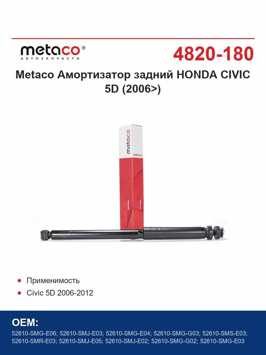 Metaco Амортизатор задний HONDA CIVIC 5D (2006>)