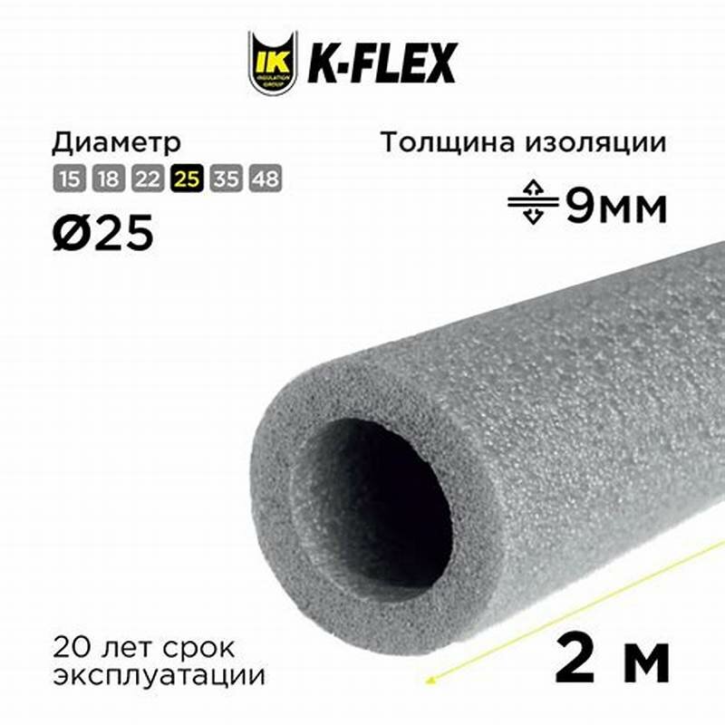 Теплоизоляция для труб K-FLEX PE COMPACT, 35/13, 2 м, красная