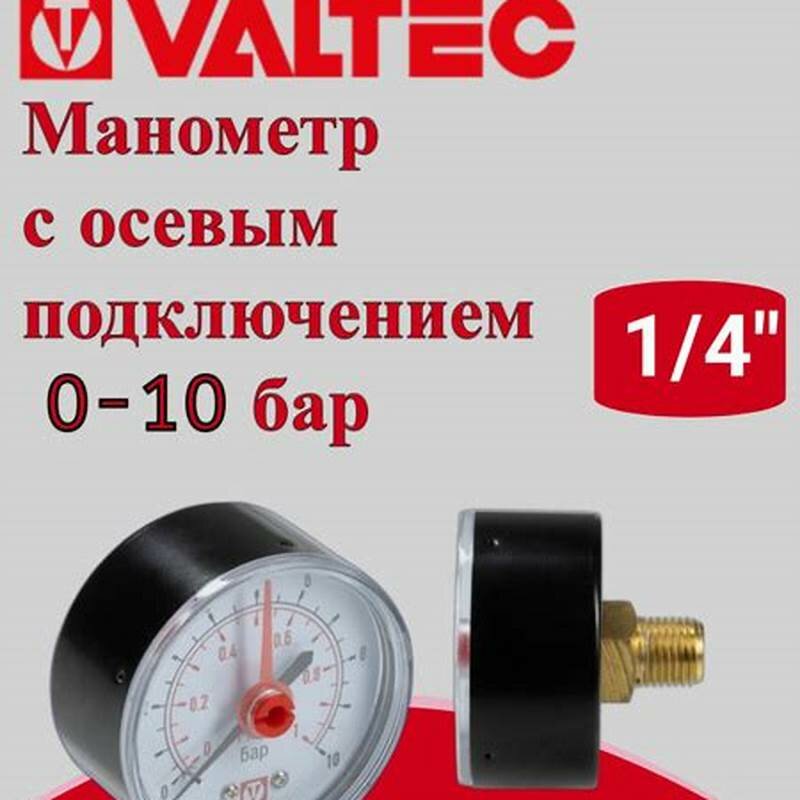 Манометр-индикатор с осевым подключением, 0–10 бар, 1/4"