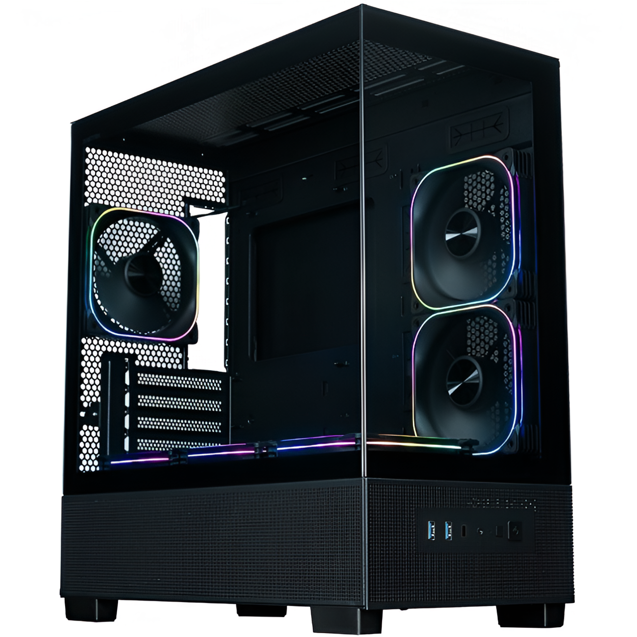 Корпус Mini-Tower XASTRA Q500M 6ARGB-FG-C10-UC ARGB, Micro-ATX, Black (Q500M-6FG12A-C10-UC)