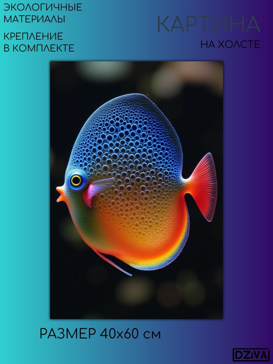 Картина на холсте "Радужная жемчужина" 40x60 см