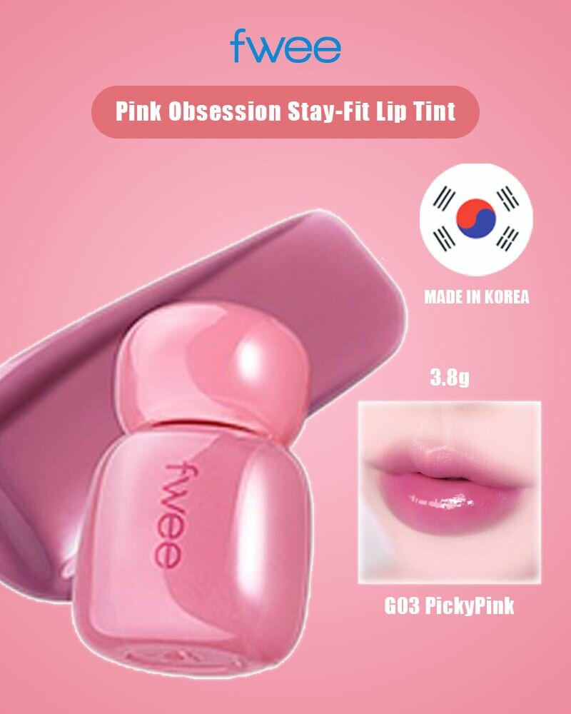 Помада на губах fwee Pink Obsession Stay-fit Lip Tint , Водно-легкая глазурь для губ 3.8g - G03 PickyPink