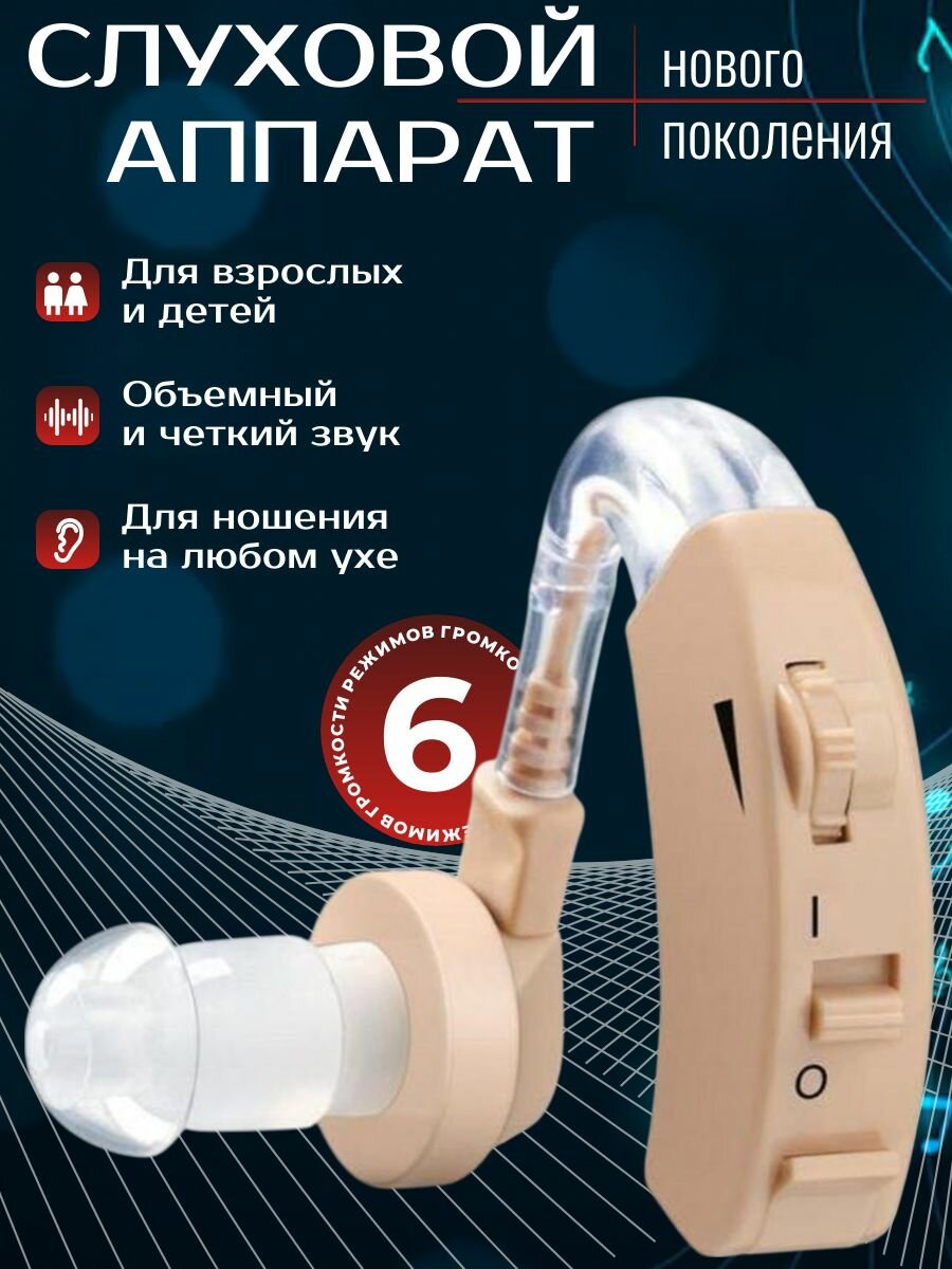 Слуховой аппарат; Для пожилых и слабослышащих; Усилитель слуха для пожилых