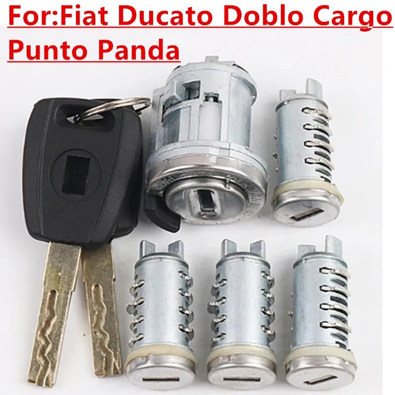 OEM авто полный комплект цилиндра дверного замка для Fiat Ducato Doblo Cargo Punto Panda SIP22 лезвие замка багажника замок зажигания с ключом 2 шт.