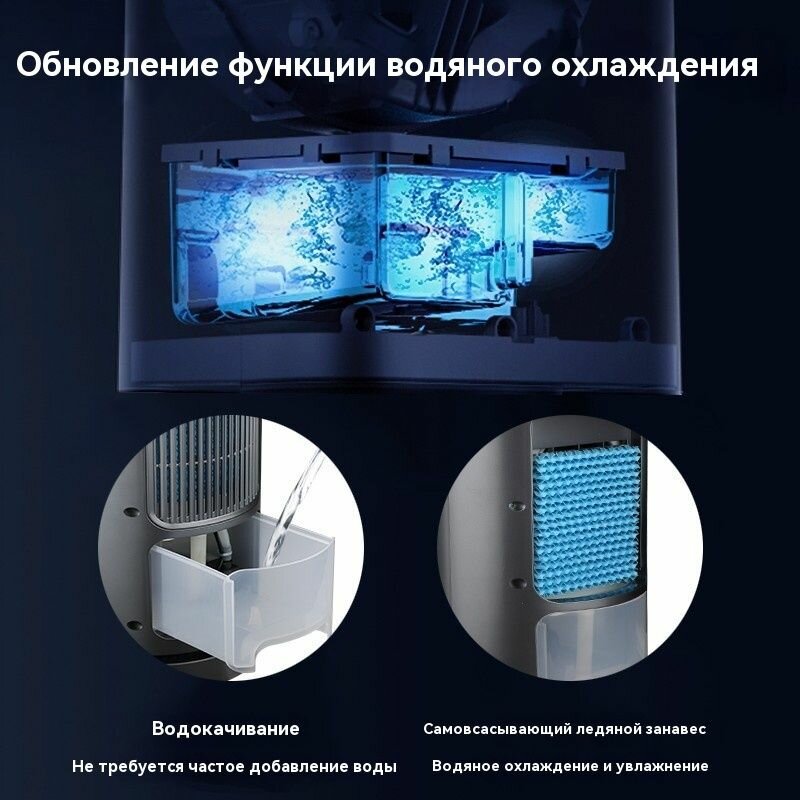 Напольный вентилятор CHIGO, черный вентилятор, холодный воздух