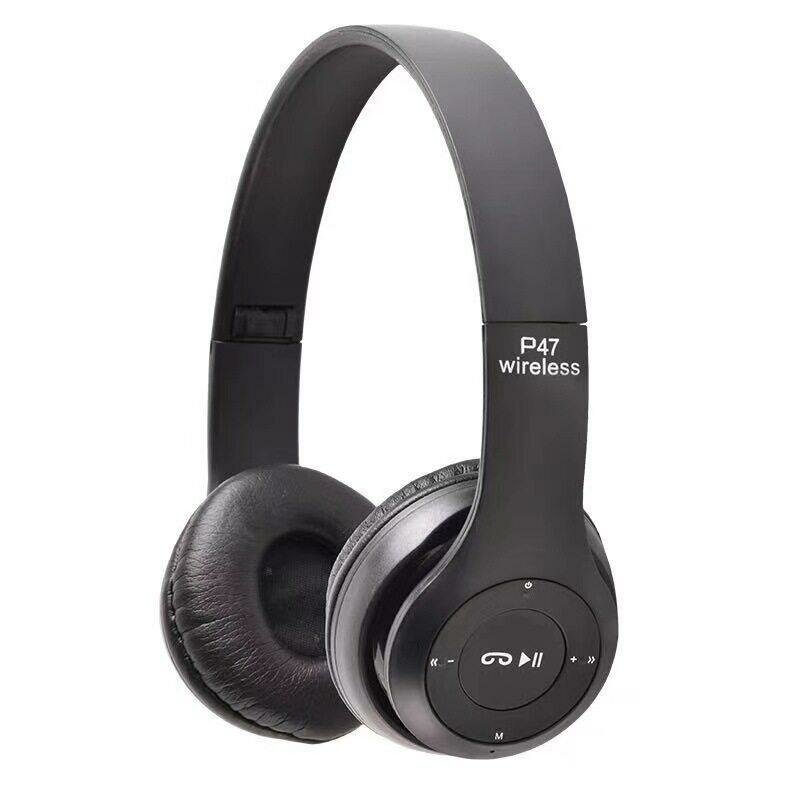 P47 Беспроводные Bluetooth наушники с микрофоном, складные гарнитуры, бас HiFi звук, музыкальные стереонаушники для смартфонов, ТВ, игр