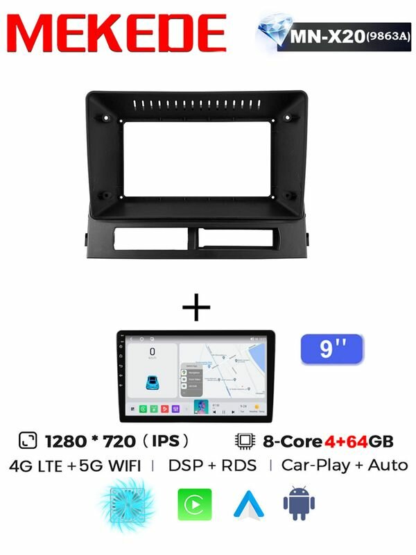 Магнитола 9" Mekede MN X20 Pro 4/64 Gb Toyota Prius XW20 2 2003-2011 F2 carplay