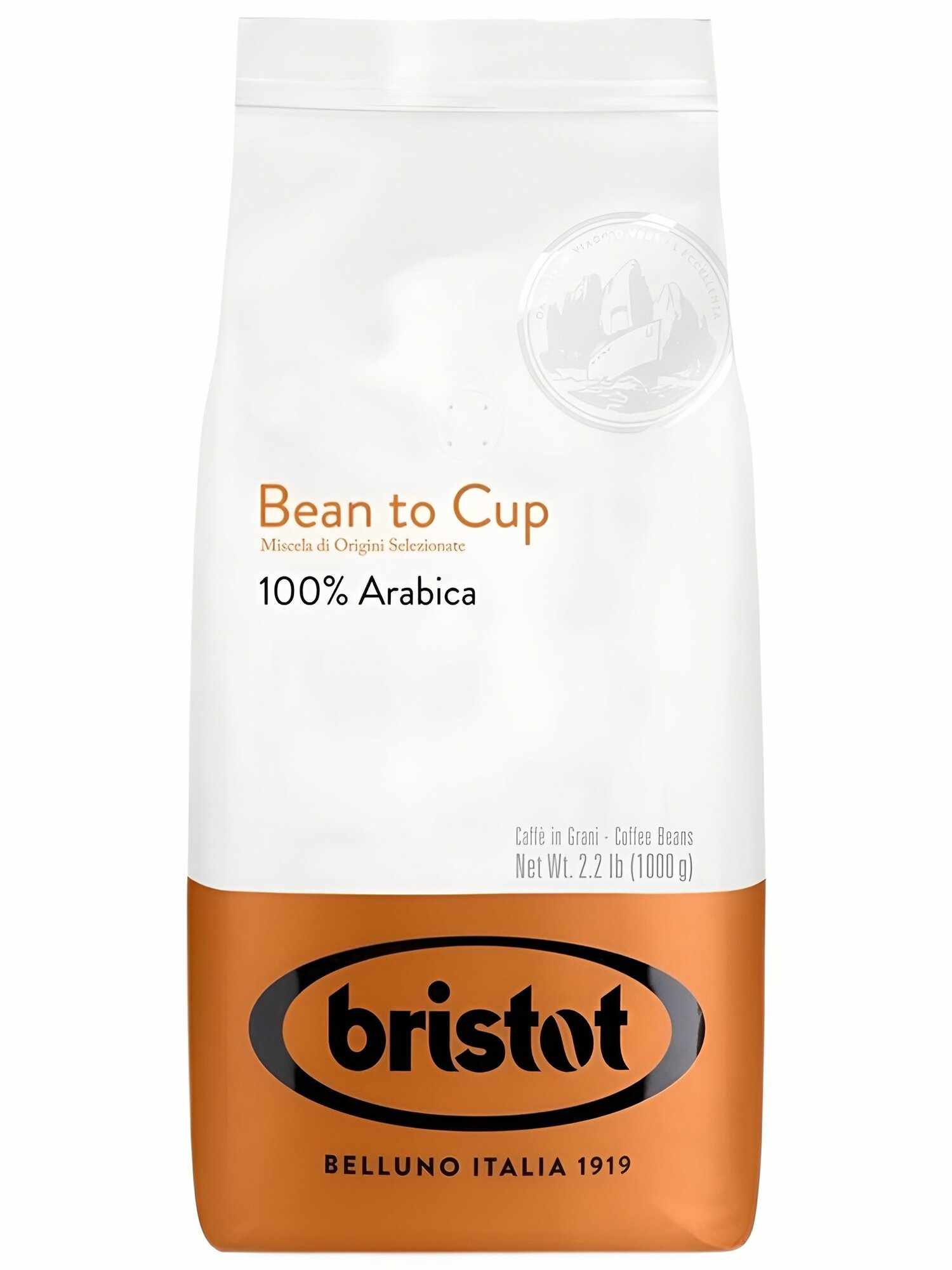 Кофе в зернах BRISTOT Bean To Cup 100% ARABICA 1кг (арабика100%)