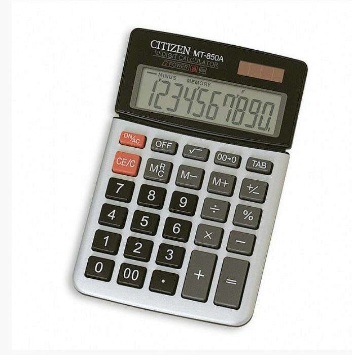 Citizen Калькулятор бухгалтерский MT-850AII, 10 разрядный маленький компактный, белый 160*104*17мм