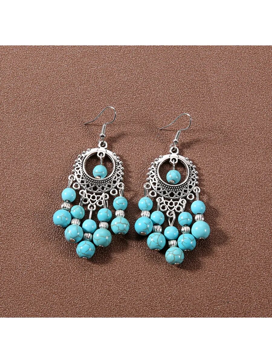 Серьги, эмаль, бирюза синтетическая