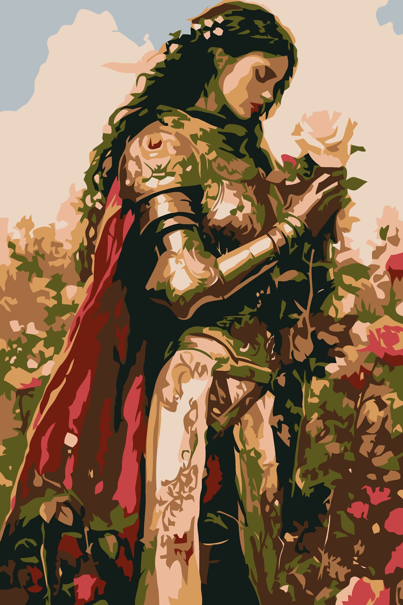 Детская картина по номерам E3292 "Рыцари" 20x30