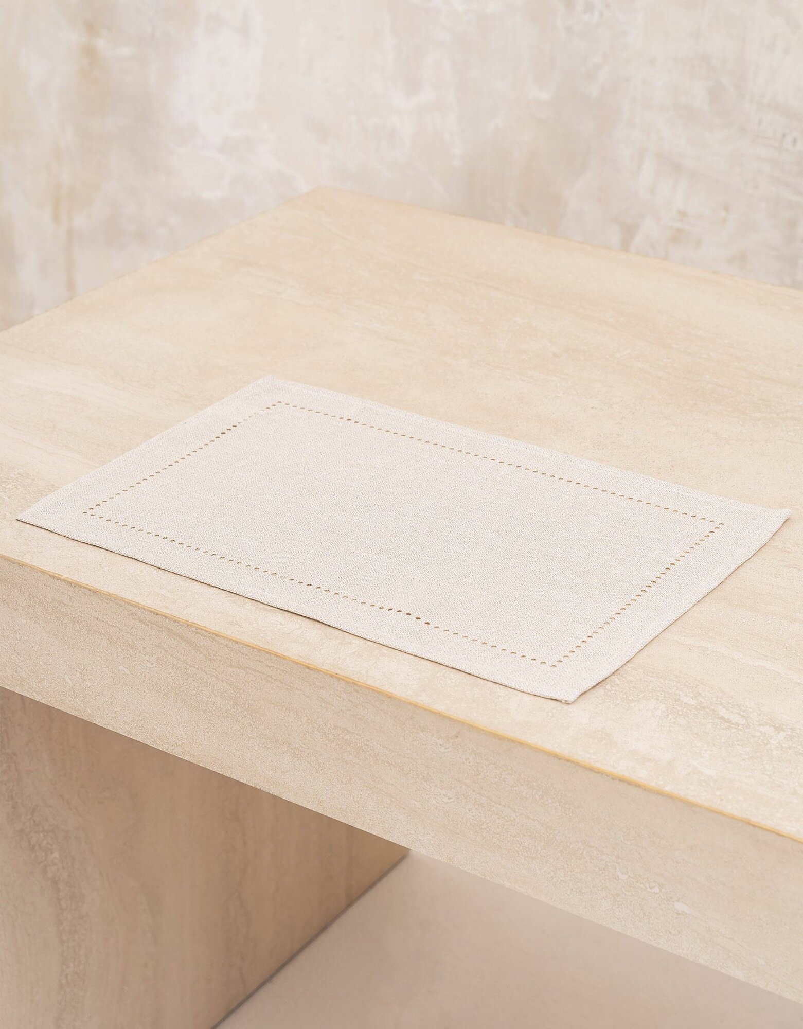 Салфетка под приборы, 30х45 см, полиэстер, прямоугольная, серебристо-кремовая, Hemstitch, Kuchenland