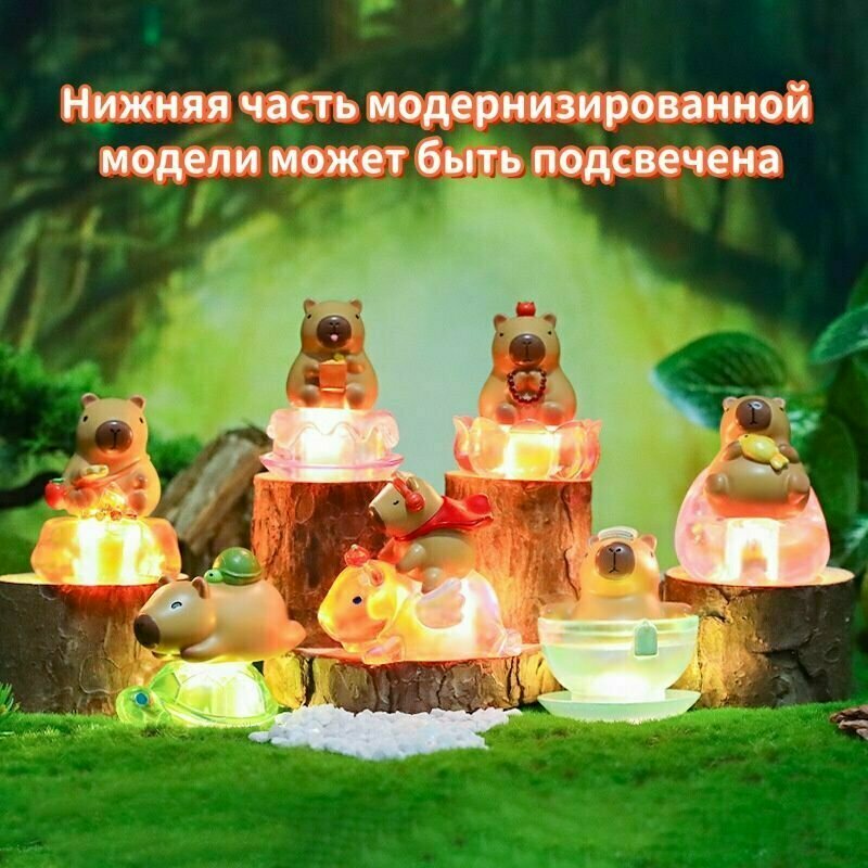 Коробка-сюрприз для слепых,2 шт, капибара, ночник, таинственные игрушки, фигурки животных, многофункциональное украшение, одиночная случайная коробка-сюрприз
