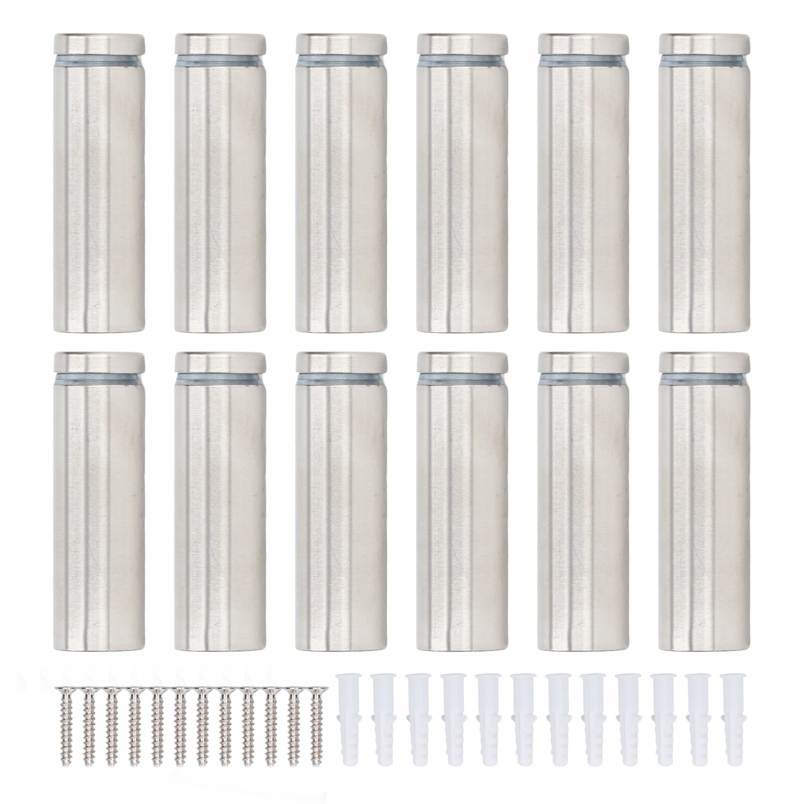 Крепежный набор для стекла/оргстекла, винты 19x60мм, 12 шт.